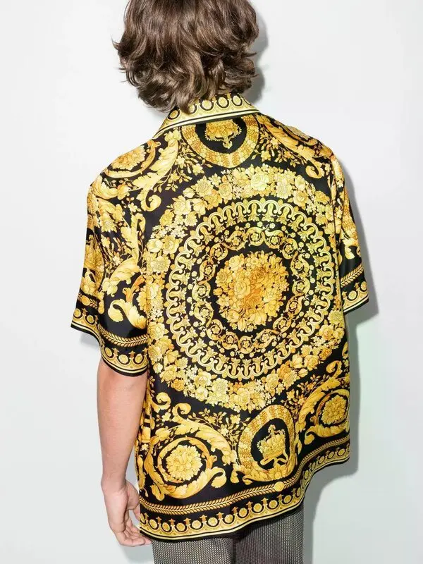 Versace Barocco-print Silk Shirt