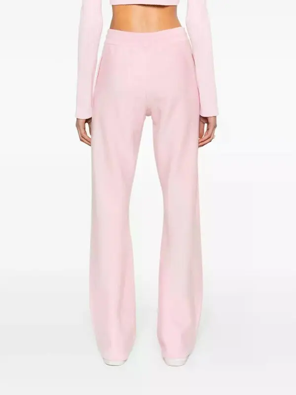 Versace Flared Wool-cashmere Blend Trousers - Pink