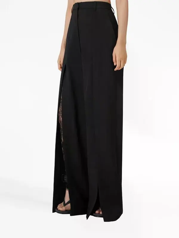 Burberry Wide-leg Wool Trousers With Exposed Seam Detailing