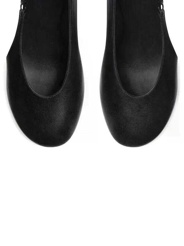 COURREGES 100mm Oblique Leather Pumps - Black
