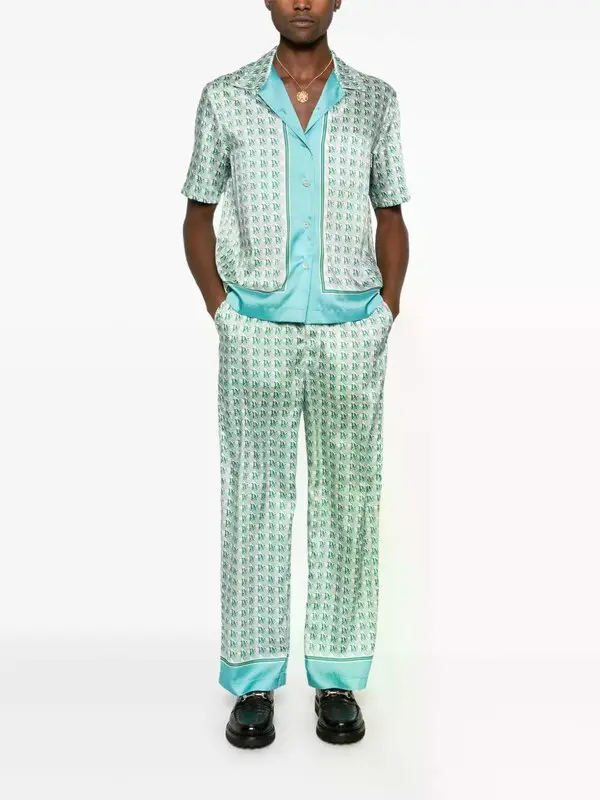 Palm Angels Monogram-print Trousers - Green