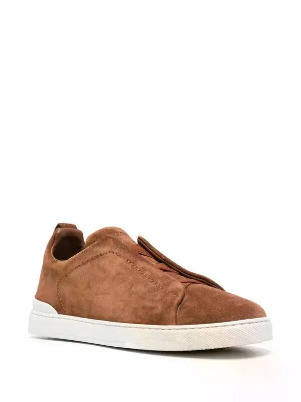 Zegna Low-top Slip-on Sneakers - Brown