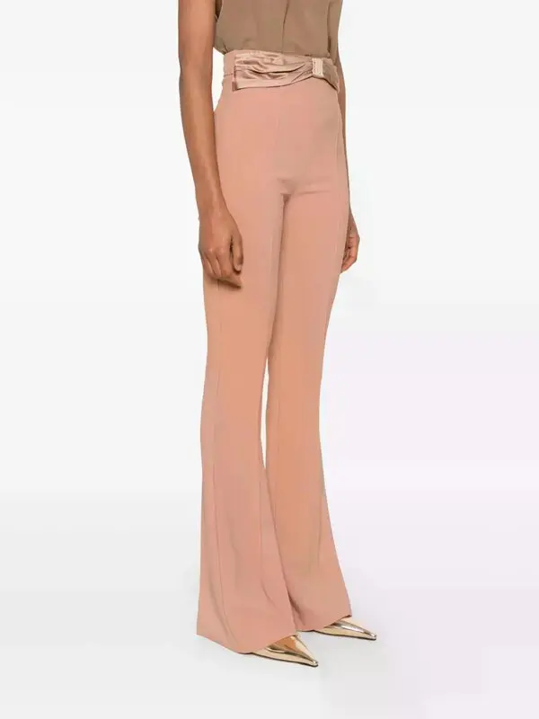 Elisabetta Franchi Bow-detailing Trousers - Neutrals