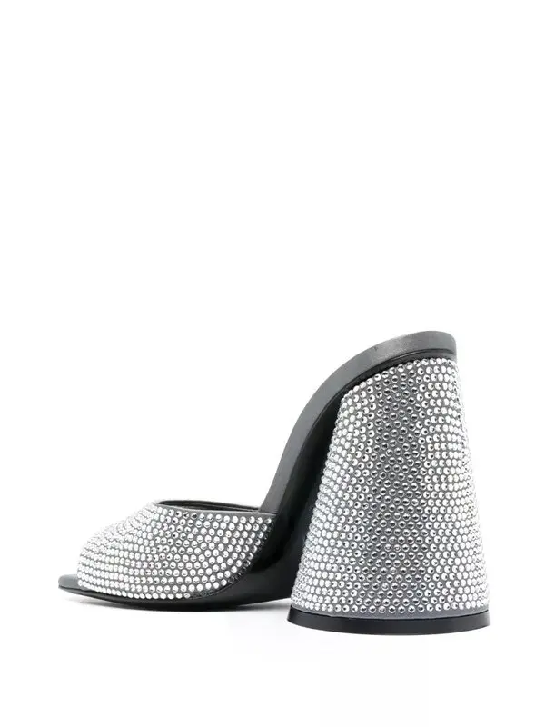 Attico Luz Crystal Embellished Silver-tone Satin Sandals