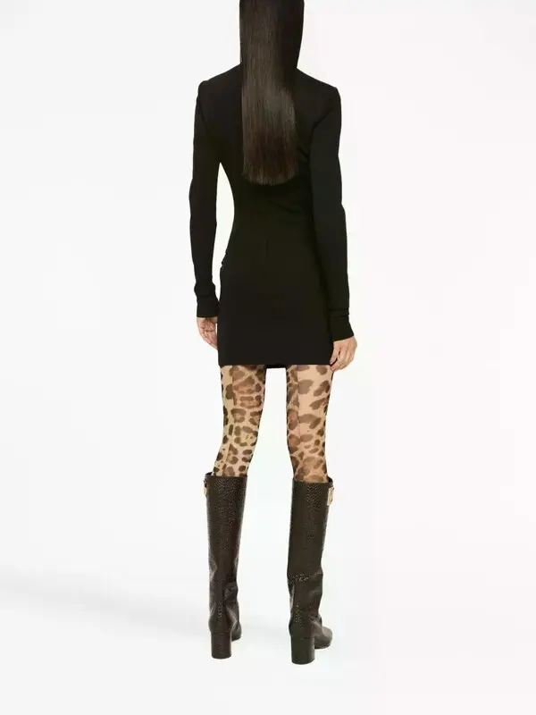 Dolce & Gabbana Ruched High-neck Mini Dress
