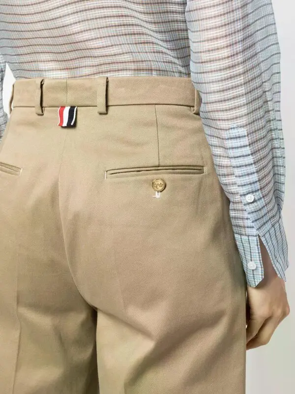 Thom Browne Pleated Cropped Wide Leg Trousers