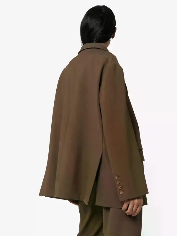 THE FRANKIE SHOP Bea Peak Lapel Blazer - Brown