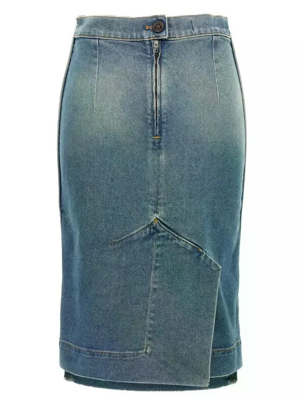 VIVIENNE WESTWOOD Denim Skirt With Orb Logo Embroidery