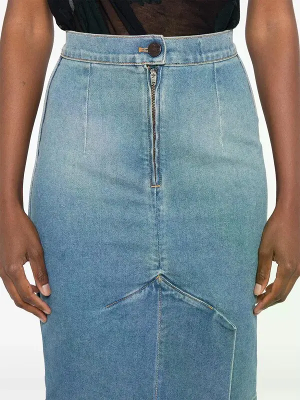 VIVIENNE WESTWOOD Denim Skirt With Orb Logo Embroidery