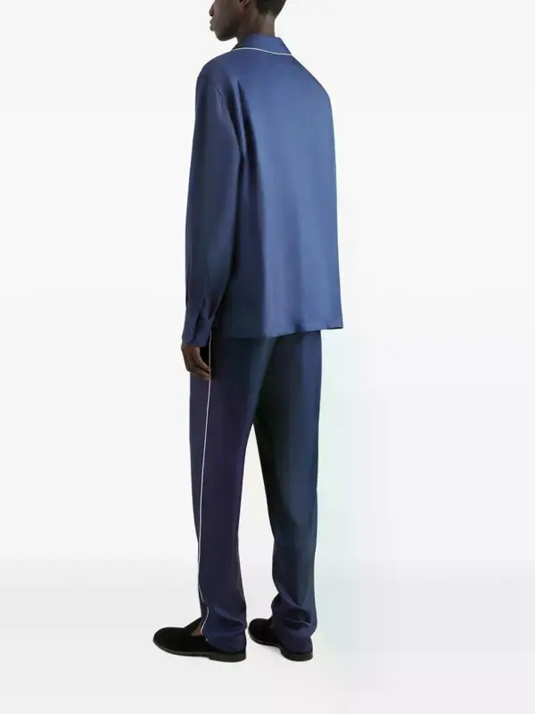 Dolce & Gabbana Dg Essentials Logo-patch Silk Shirt
