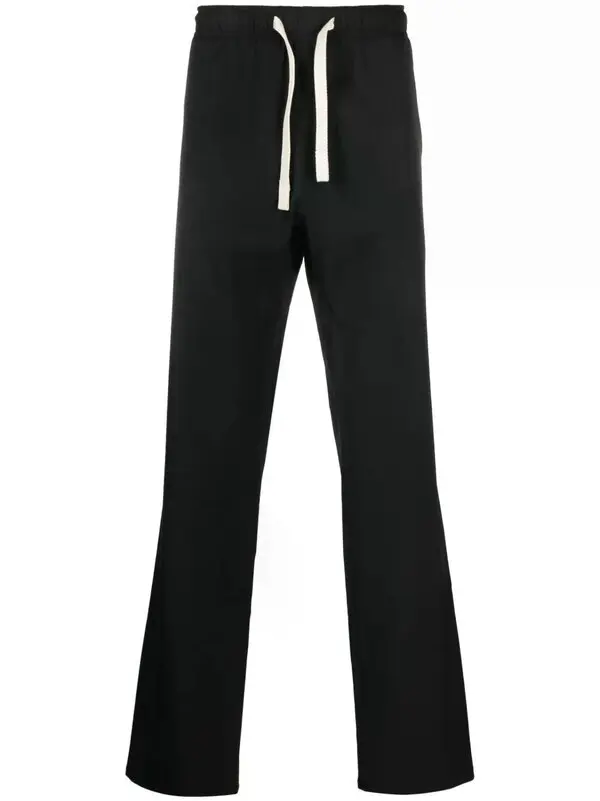 Palm Angels Monogram Embroidered Straight-leg Trousers - Black