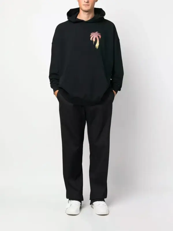 Palm Angels Monogram Embroidered Straight-leg Trousers