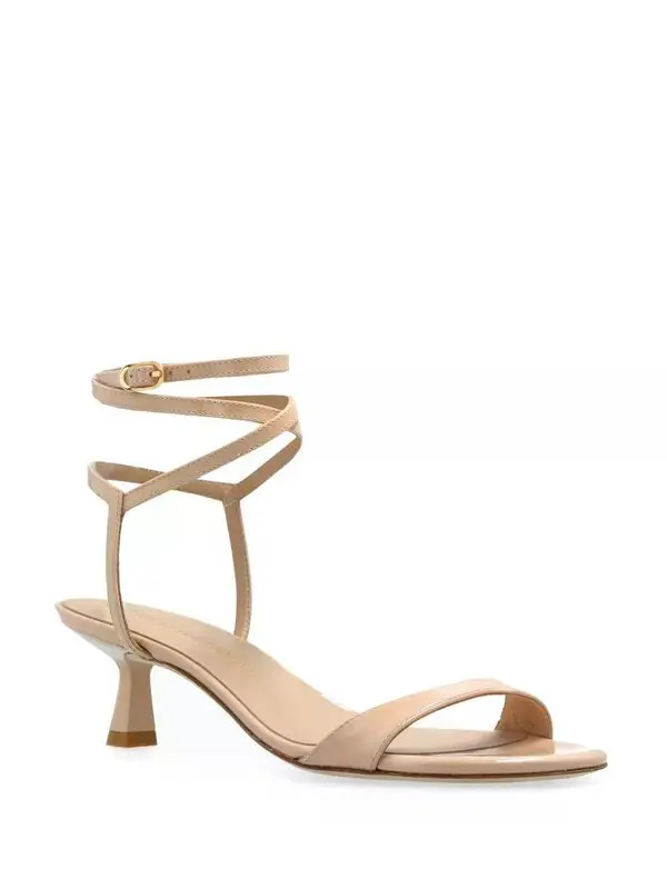 STUART WEITZMAN Leather Sandals With Buckle-fastening Ankle Strap - Neutrals