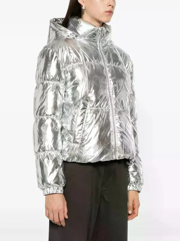 Michael Kors Metallic Quilted Puffer Jacket
