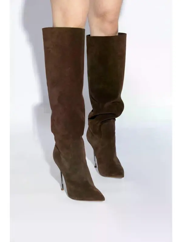 Casadei 100mm Blade Suede Knee-high Boots