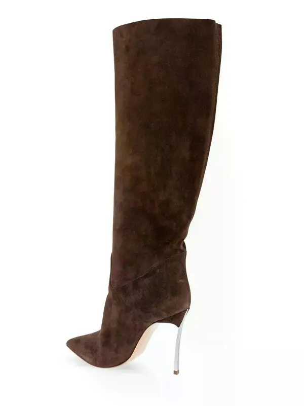 Casadei 100mm Blade Suede Knee-high Boots