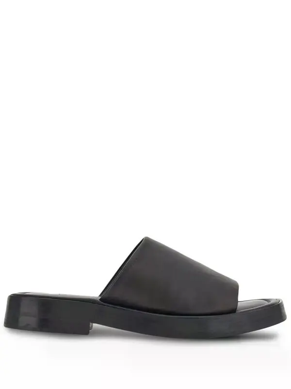 FERRAGAMO Calf Leather Crossover Strap Slides