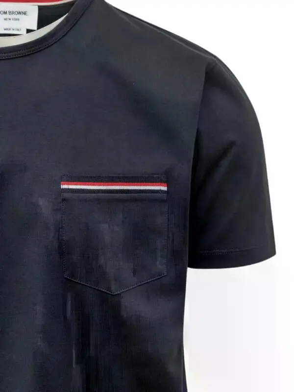 Thom Browne Pocket Cotton T-shirt - Blue