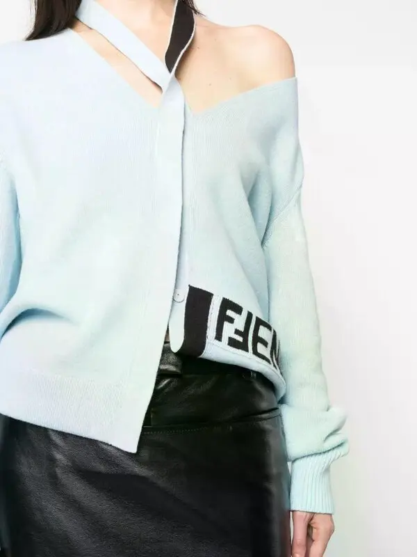 Fendi Cut-out Detail Wool Cardigan