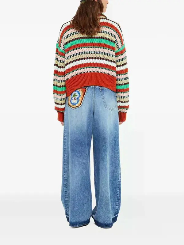 Alanui Sunny Stripes Cardigan - Red