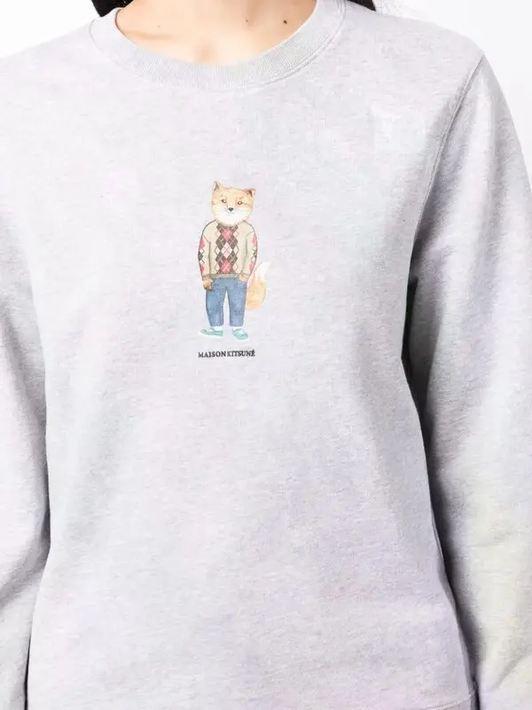 Maison Kitsuné Fox-print Cotton Sweatshirt