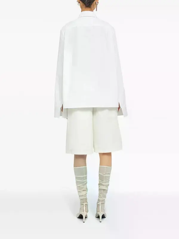 JIL SANDER Detachable Jewel Clip Cotton Shirt