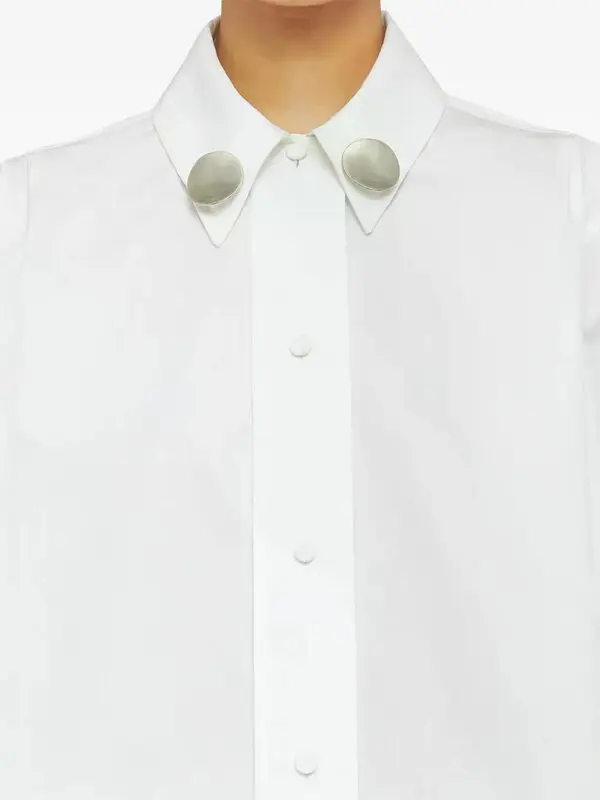 JIL SANDER Detachable Jewel Clip Cotton Shirt
