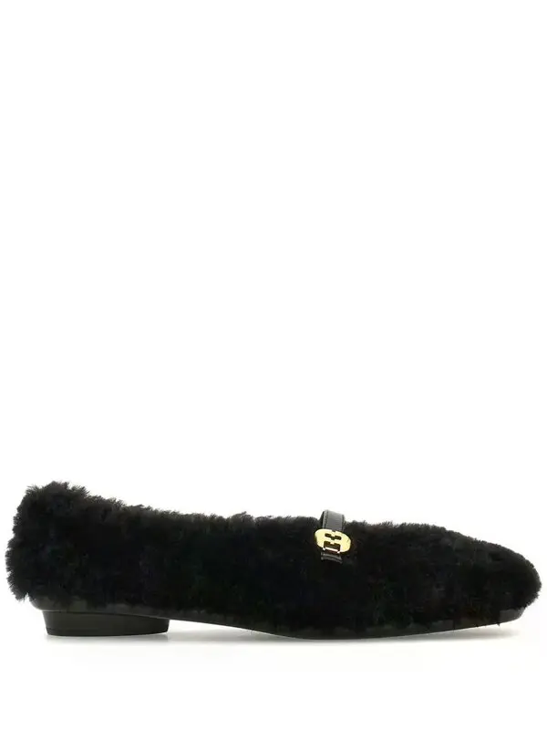 FERRAGAMO Fluffy Ballerina Flats With Logo Buckle