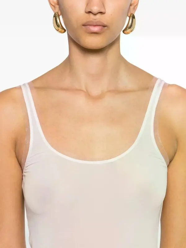 GENNY Jersey Tank Top With Mesh Detailing