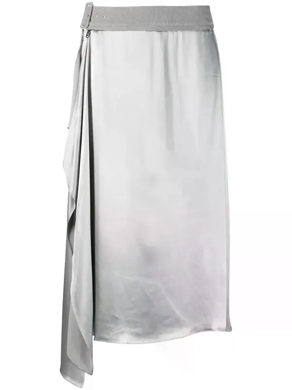 Fendi Satin-finish Midi Skirt - Silver