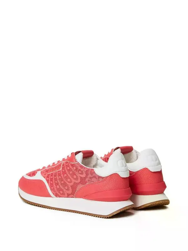 TWINSET Lace Panelled Sneakers - Red