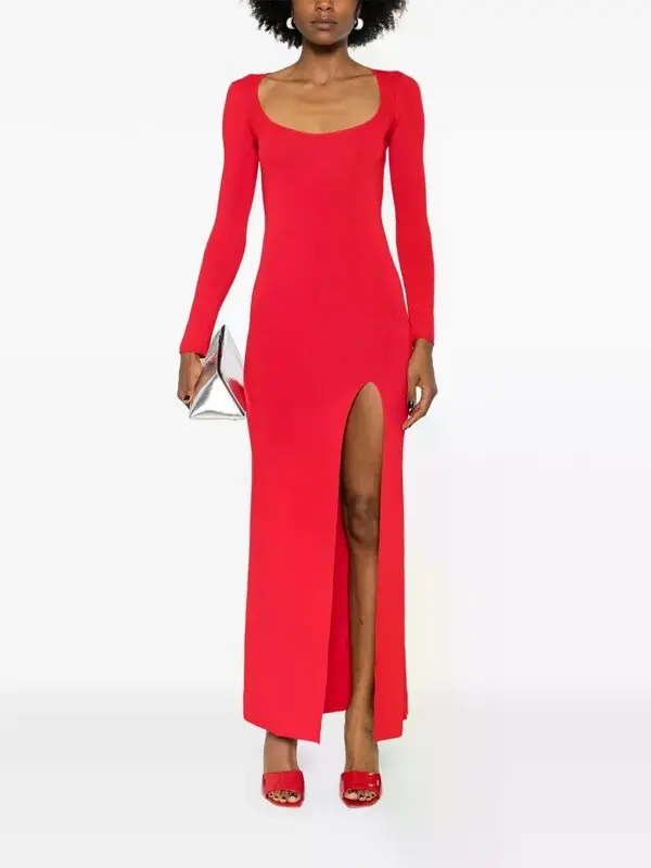 ANA RADU Knitted Maxi Dress - Red