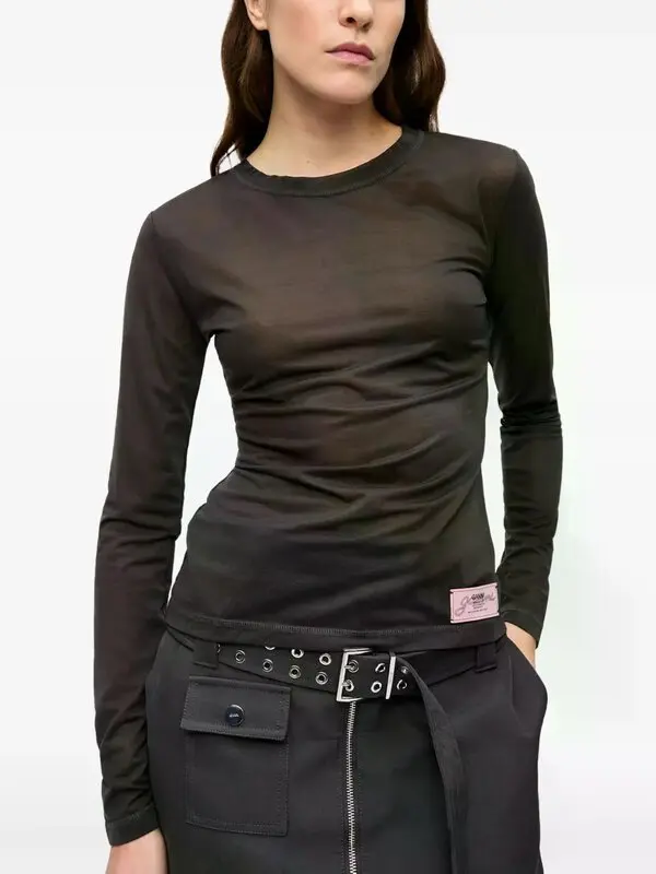 GANNI Logo Patch Long Sleeve T-shirt