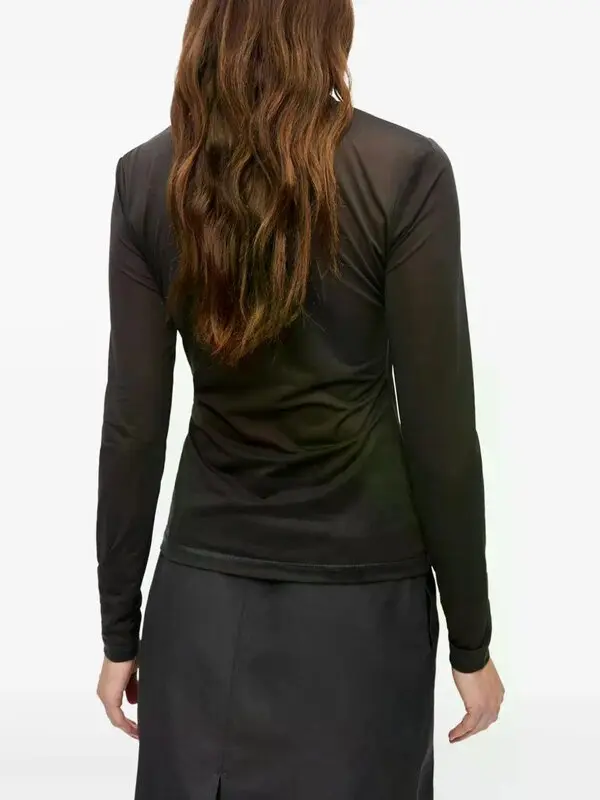 GANNI Logo Patch Long Sleeve T-shirt