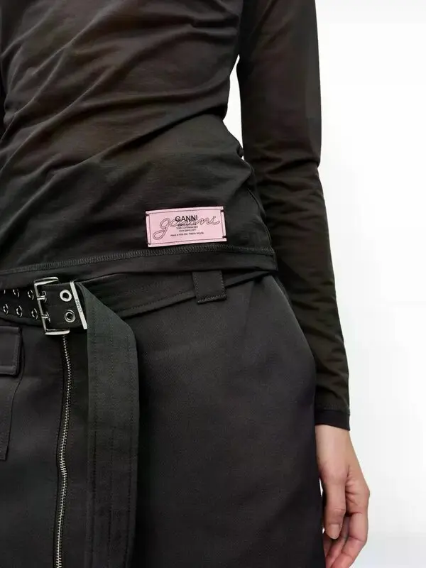 GANNI Logo Patch Long Sleeve T-shirt