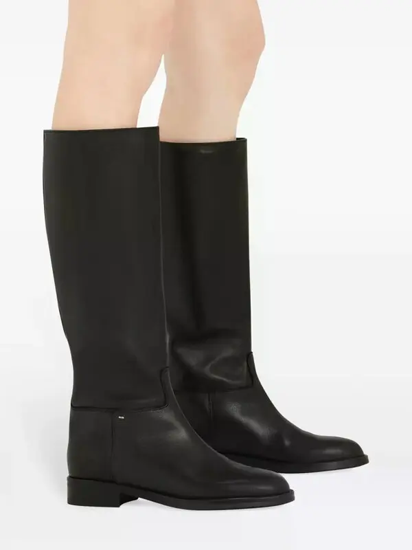 GIUSEPPE ZANOTTI Leather Mid-calf Boots - Black