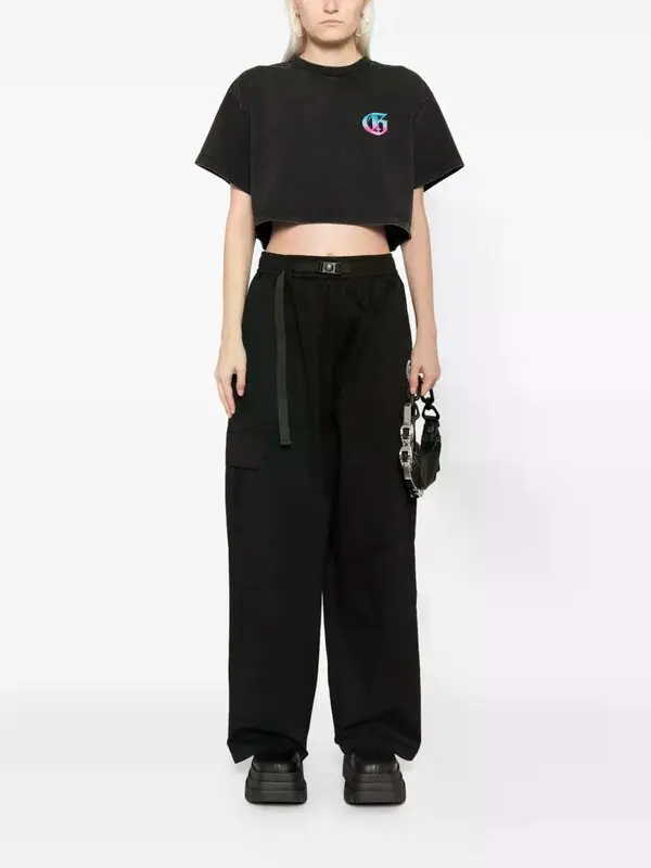GROUND ZERO Logo-print Cropped T-shirt