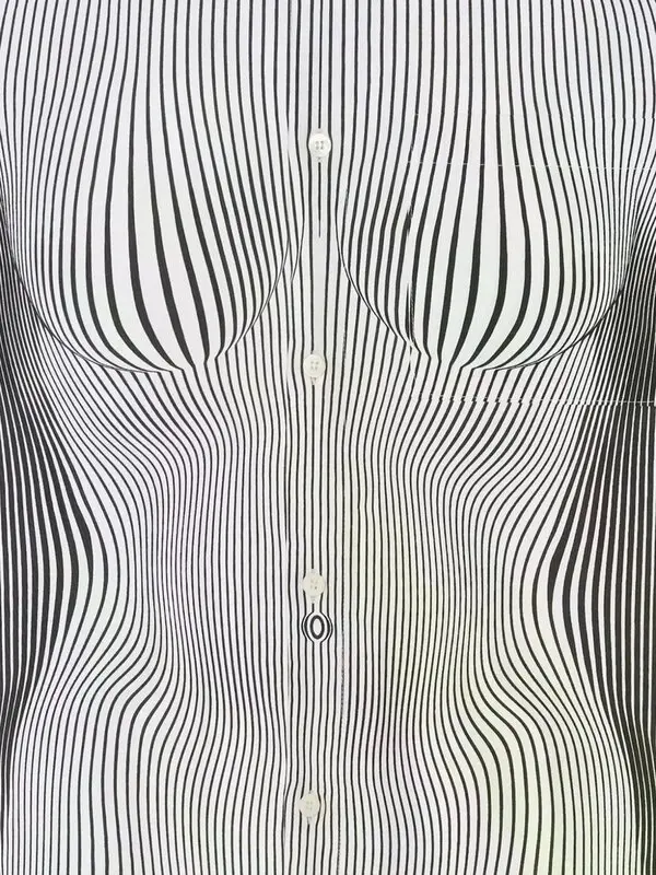 JEAN PAUL GAULTIER Pinstripe Body Morphing Shirt - White