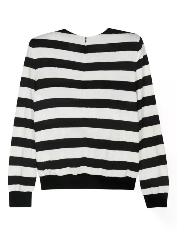 Balmain Striped Jumper With Embossed Buttons