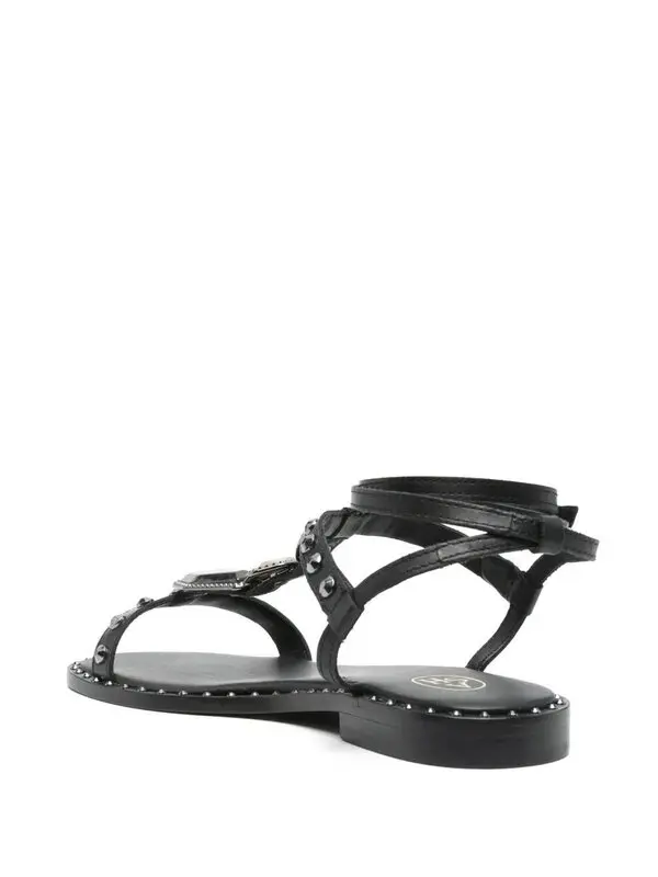 Ash Penny Embellished Leather Sandals - Black