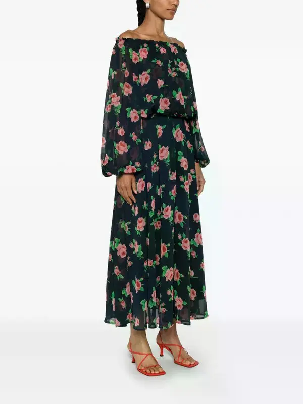 ROTATE BY BIRGER CHRISTENSEN Floral-print Chiffon Maxi Dress