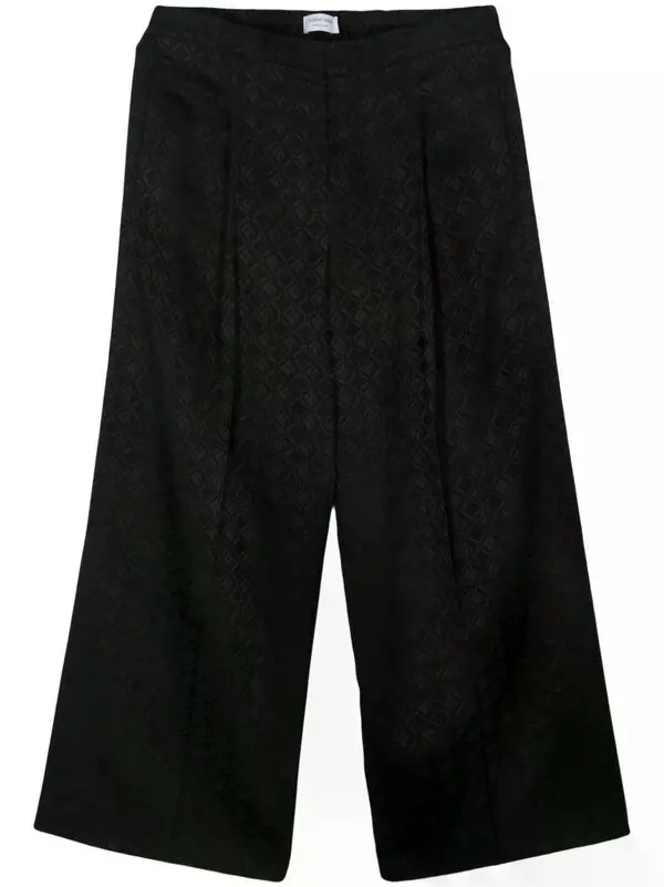 MARINE SERRE Moon Diamant-jacquard Wide-leg Trousers - Black