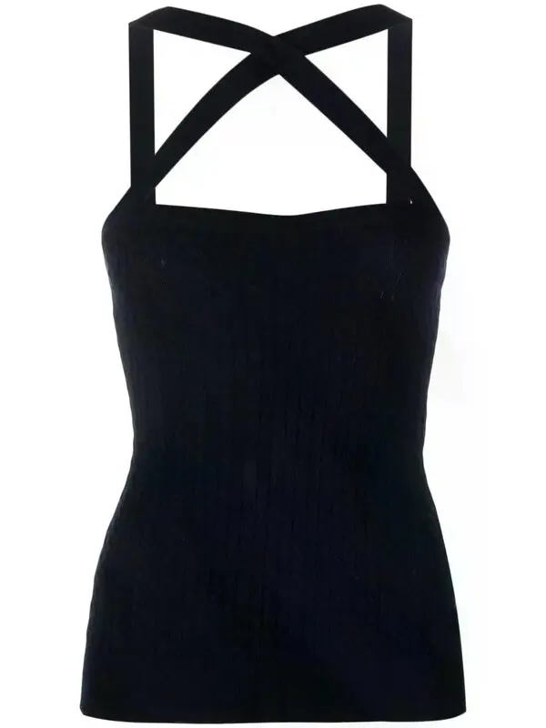 PATOU Cable-knit Halterneck Top - Blue