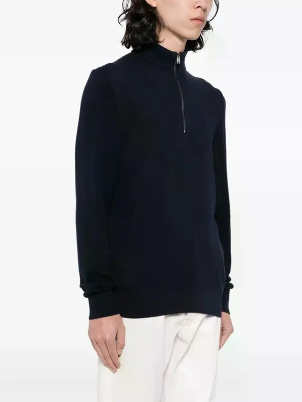 BOSS Half Zip Cotton Jumper