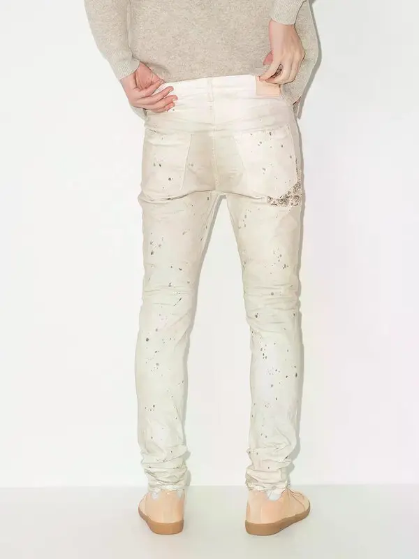 PURPLE BRAND Bandana Patch Skinny Jeans