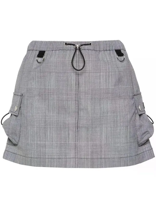 Coperni Checked Virgin Wool Skirt - Black