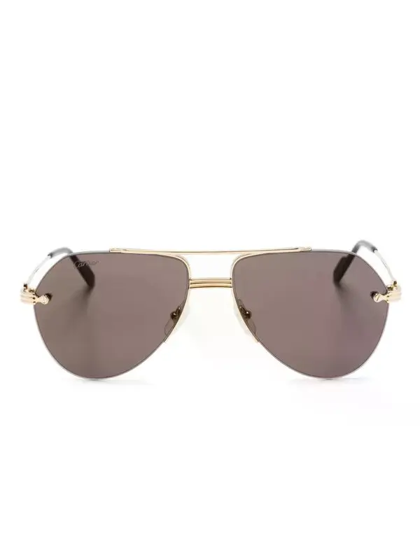 Cartier Tone Metal Aviator Sunglasses - Gold