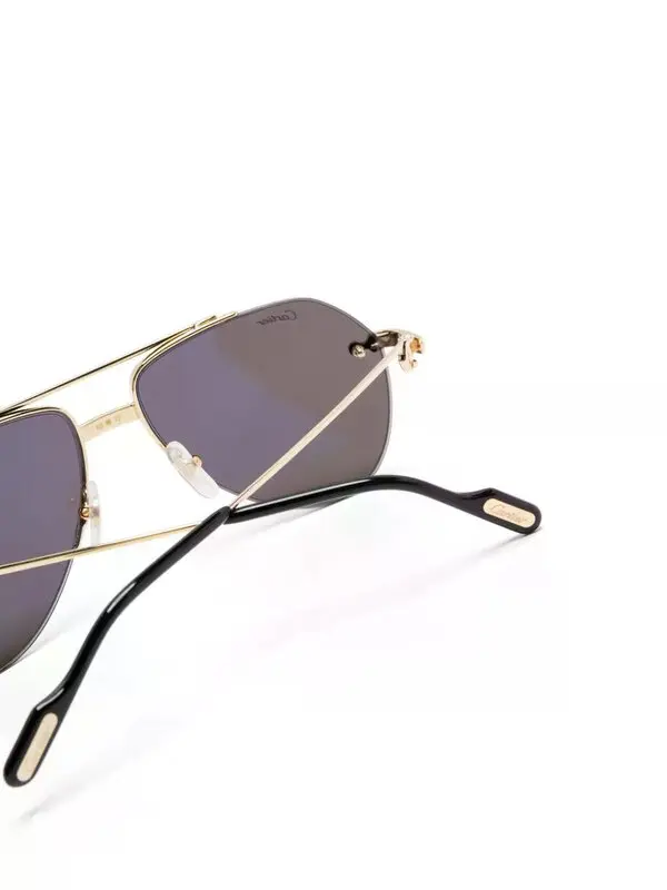 Cartier Tone Metal Aviator Sunglasses