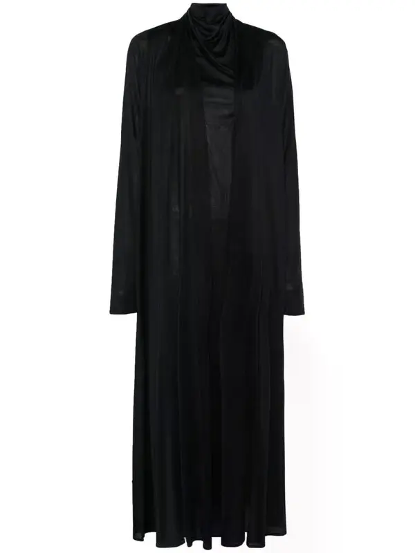 Fabiana Filippi Silk Maxi Dress With Mock Neck And Draped Detailing