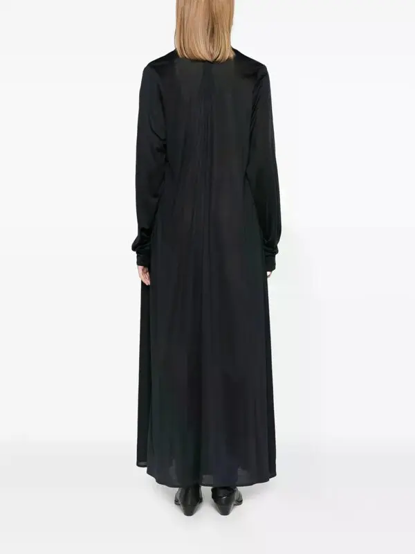 Fabiana Filippi Silk Maxi Dress With Mock Neck And Draped Detailing